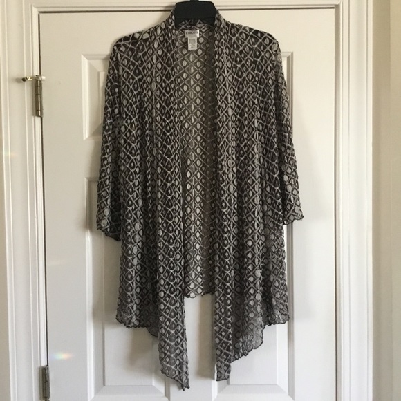 Chico's | Tops | Chicos Brown Tan Lace Sheer Cardigan M | Poshmark